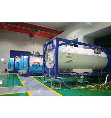 China Carbon Steel Lined PFA Sheet Electronic Chemical Acid storage ISO tank for sale