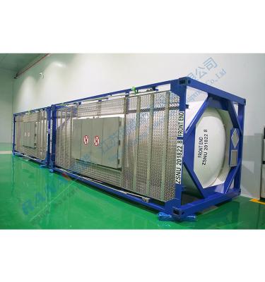 China Stainless Steel Lined ECTFE Sheet Electronic Chemical Acid storage ISO tank for sale