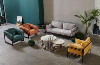 China Upholstered Modern Office Reception Sofa Solid Wood Frame for sale