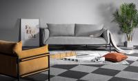 China Upholstered Modern Office Reception Sofa Solid Wood Frame for sale