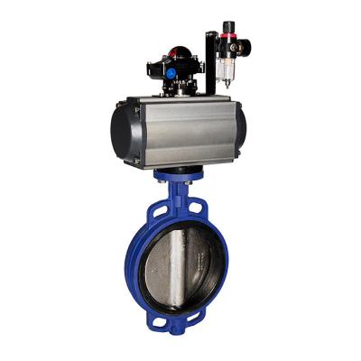 China Double Acting/Single Acting Pneumatic Actuated Wafer Butterfly Valve for sale