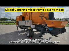 Mobile Concrete Mixer Machine With Pump , Electric Power 30m3/H Cement Mixer And Pump