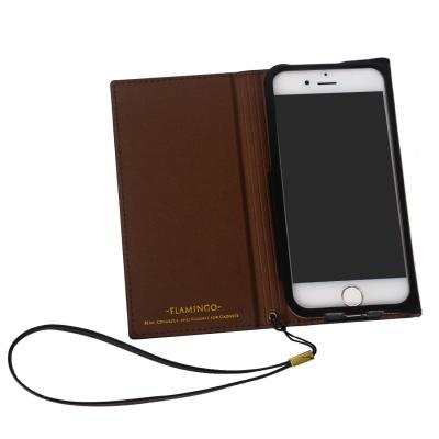 Cina Cassa del cuoio di iphone di Brown Apple del portafoglio con adsorbimento magnetico della cinghia in vendita