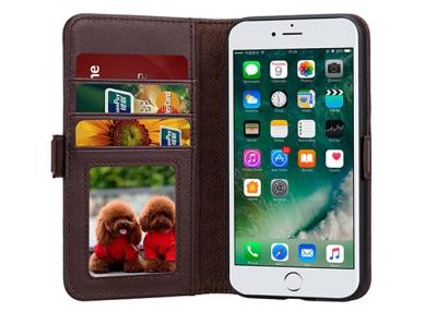 Cina Copertura in foglio di cuoio con l'affare di lusso, caffè dell'iPhone 7 della cassa del portafoglio del telefono cellulare in vendita