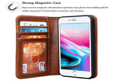Cina Copertura esile staccabile del telefono della cassa del foglio del cuoio genuino/portafoglio dell'iPhone 8 in vendita