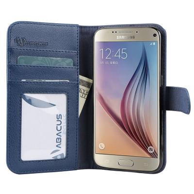 Cina Copertura di cuoio blu antidetonante di vibrazione, cassa del cuoio del portafoglio di Samsung Galaxy S7 in vendita