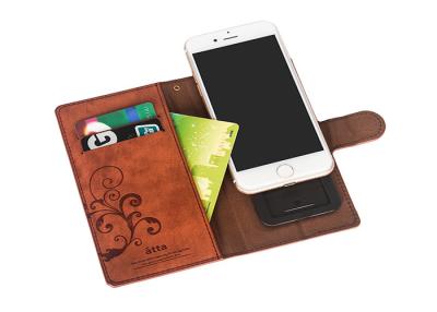 Cina Cassa resistente del telefono del foglio del cuoio dell'iPhone 5 della sporcizia con il titolare della carta di credito di affari in vendita