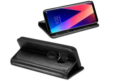 Cina Cassa nera di vibrazione del cuoio genuino del LG V30, copertura in foglio protettiva della chiusura magnetica in vendita