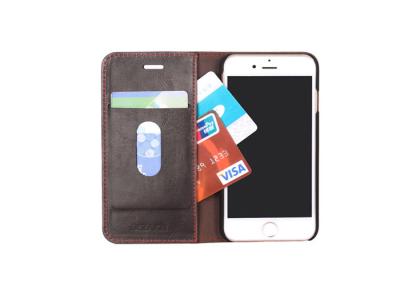 Cina Cassa di cuoio protettiva dell'Apple iPhone 6 di Brown con il forte interno magnetico in vendita