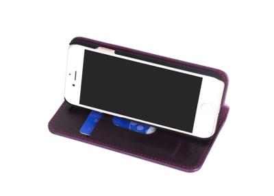 Cina Supporto di cuoio protettivo porpora pieghevole di caso per l'iPhone 7 più, copertura in foglio di cuoio in vendita