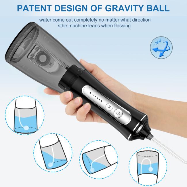 Water flosser side view showing nozzle