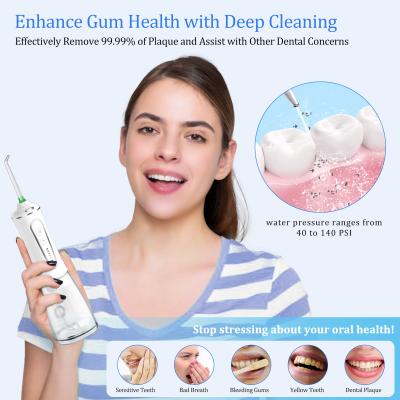 China Rechargeable Cordless Portable Water Flosser 5 Modes 300ml IPX7 Custom Brand for sale