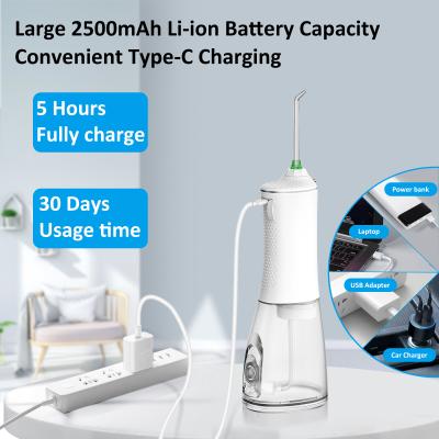 China Rechargeable Cordless Portable Water Flosser 5 Modes 300ml IPX7 Custom Brand for sale