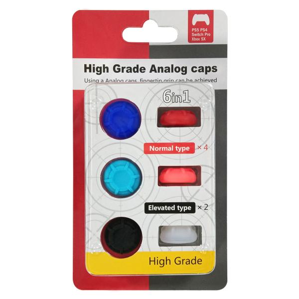 Quality 6 In 1 High Grade Silicone Analog Joystick Caps Multi Colors Fit For PS5 for sale