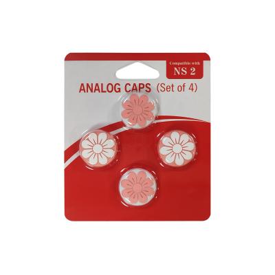China Girly Style Sakura Pattern Silicone Thumbstick Caps for Nintendo Switch 2 4 in 1 Set for sale