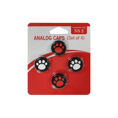 China Cartoon Cute Cat Paw Pattern Silicone Thumbstick Caps for Nintendo Switch 2 4 in 1 Blister Package for sale