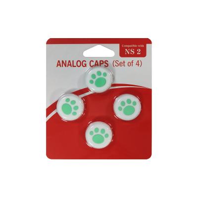 China Cartoon Cute Cat Paw Pattern Silicone Thumbstick Caps for Nintendo Switch 2 4 in 1 Blister Package for sale