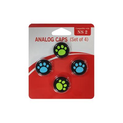 China Cartoon Cute Cat Paw Pattern Silicone Thumbstick Caps for Nintendo Switch 2 4 in 1 Blister Package for sale