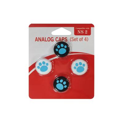 China Cartoon Cute Cat Paw Pattern Silicone Thumbstick Caps for Nintendo Switch 2 4 in 1 Blister Package for sale
