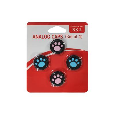 China Cartoon Cute Cat Paw Pattern Silicone Thumbstick Caps for Nintendo Switch 2 4 in 1 Blister Package for sale
