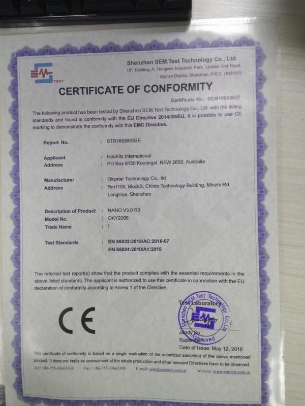 CE - Shenzhen Okystar Technology Co., Ltd.