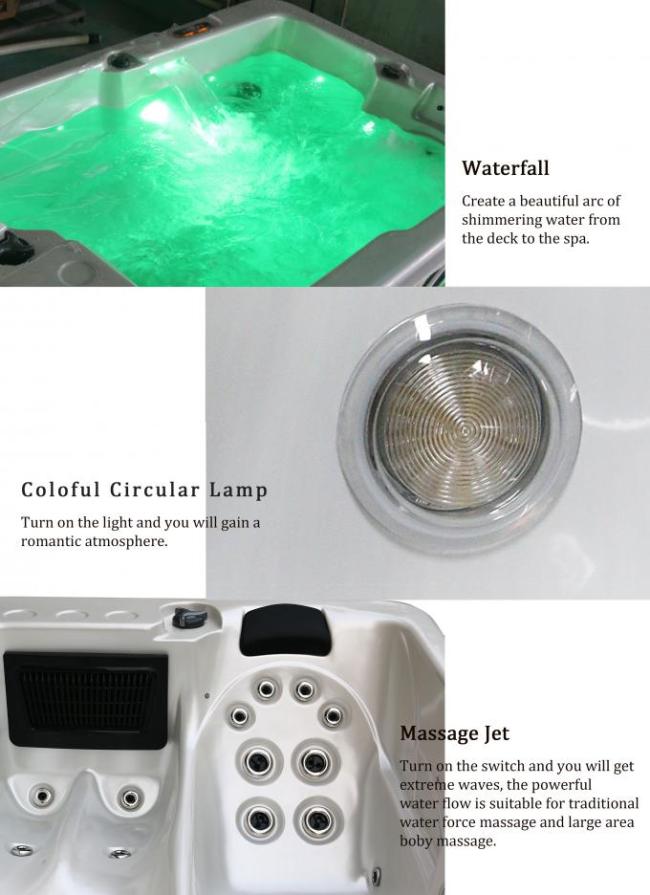 Backyard Swim SPA With 2 Lounges Outdoor Spa Pools For Family 2 Person Massage Bathtubs With Air Jets