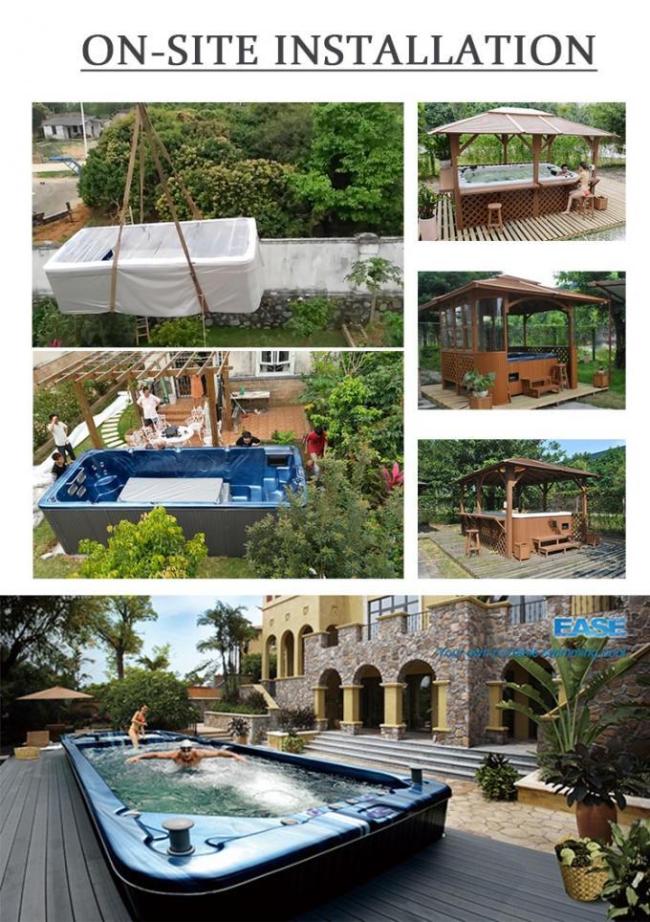 Backyard Swim SPA With 2 Lounges Outdoor Spa Pools For Family 2 Person Massage Bathtubs With Air Jets