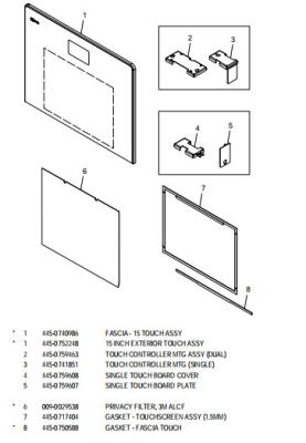 중국 ATM 예비 부품 15 인치 디스플레이 터치 스크린 445-0740986 판매용