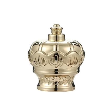 China Custom Logo Mideast Style Gold Silver Crown Shape Perfume Caps for sale