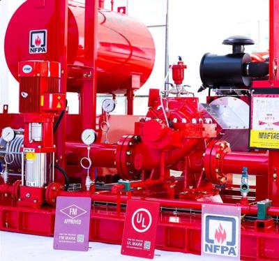 중국 미끄럼에 의하여 거치되는 진화 체계 불 펌프 고정되는 400GPM/135PSI NFPA20 기준 판매용