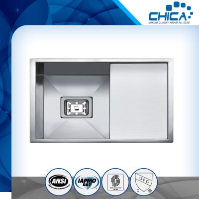 China commerical deep handmade  undermount single bowl stainless steel kitchensink for sale