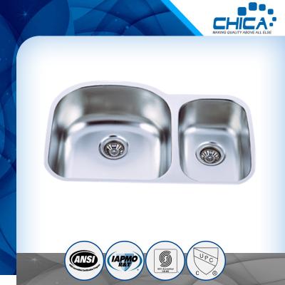 China Customized Single Bowl Undermount stainless steel kitchen Sink with satin finish for sale