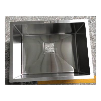 China 610x457x230mm SUS304 Stainless Steel Topmount Single Bowl Handmade House Kitchen Sink with Square Drainer Hole for sale