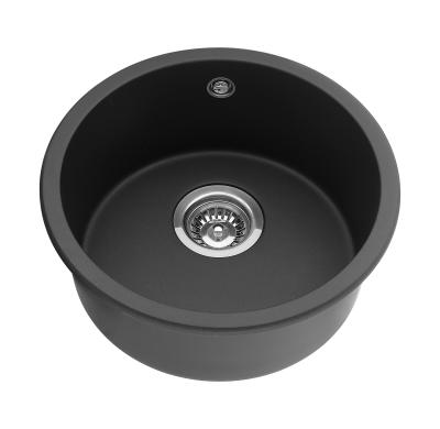 China household round bowl under mount composite granite kitchen sink for sale