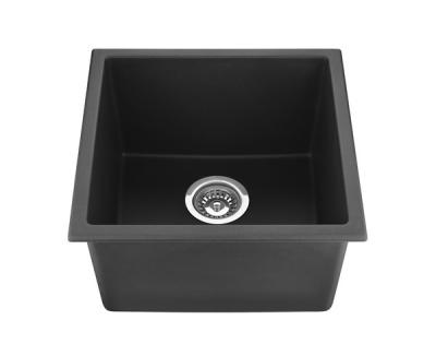 China 17 Inch Black Single Bowl Under Mount Granite Composite Bar Sink for sale