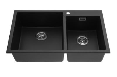 China 30 Inch 60/40 Double Bowl Granite/Quartz Composite/Acrylic Resins Sink for sale
