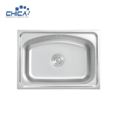 China Stainless Steel Press Kitchen Sinks Topmount Kitchen Sink Single Bowl Kitchen Sink for sale