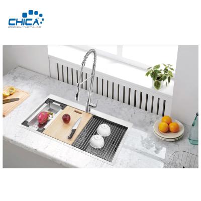 China Handmade Kitchen Sink Stainless Steel Kitchen Sink Double Bowl Kitchen Sink With Faucet for sale
