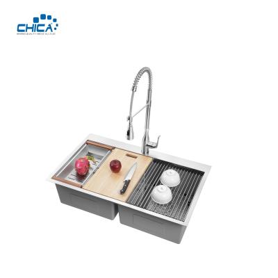 China Topmount Kitchen Sink Double Bowl Kitchen Sink Handmade Kitchen Sink Stainless Steel Kitchen Sink for sale
