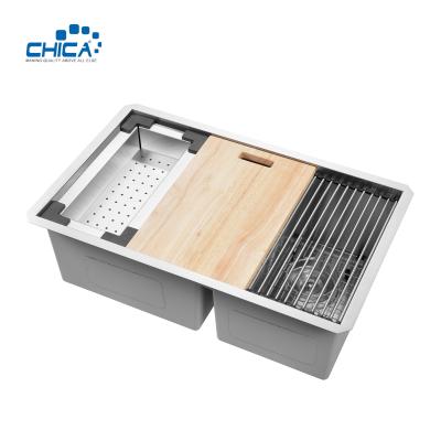 China Topmount Kitchen Sink Double Bowl Kitchen Sink Handmade Kitchen Sink Stainless Steel Kitchen Sink for sale