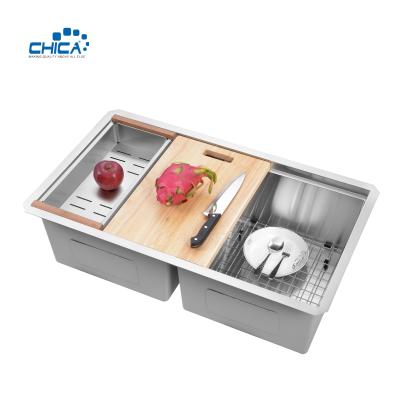 China Double Bowl Kitchen Sink Stainless Steel Kitchen Sink Handmade Kitchen Sink Topmount Kitchen Sink for sale