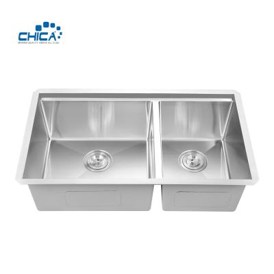 China Topmount Kitchen Sink Double Bowl Kitchen Sink Stainless Steel Kitchen Sink Handmade Kitchen Sink for sale