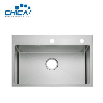 China Topmount Kitchen Sink Handmade Single Bowl Stainless Steel kitchen Sinks for sale