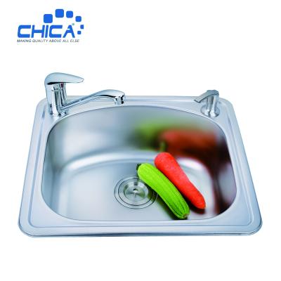 China Single Bowl Kitchen Sink Press Kitchen Sink Stainless Steel Kitchen Sink With Faucet for sale