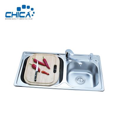 China Double Bowl Kitchen Sink For House Stainless Steel Kitchen Sink For Hotel for sale