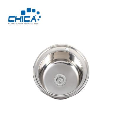 China Circular Shape Stainless Steel Kitchen Sink Single Bowl Kitchen Sink Press Kitchen Sink For House for sale