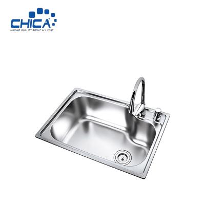 China SUS304 Stainless Steel Kitchen Sink Topmount Kitchen Sink Single Bowl Kitchen Sink For House for sale
