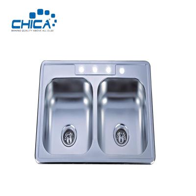 China Stainless Steel Kitchen Sink Double Bowl Kitchen Sink Press Kitchen Sink For House for sale