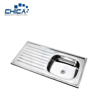 China OEM Single Bowl Kitchen Sink SUS304 Stainless Steel Kitchen Sink Press Kitchen Sink For House for sale