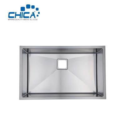 China Handmade House Kitchen Sinks Single Bowl SUS304 Stainless Steel Kitchen Sinks With Faucet for sale